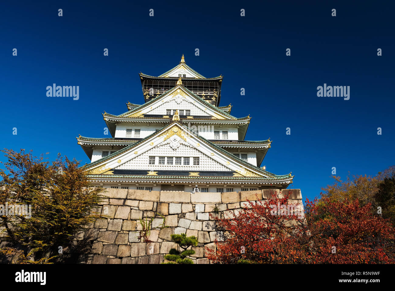 Osaka castle fall foliage hi-res stock photography and images - Alamy