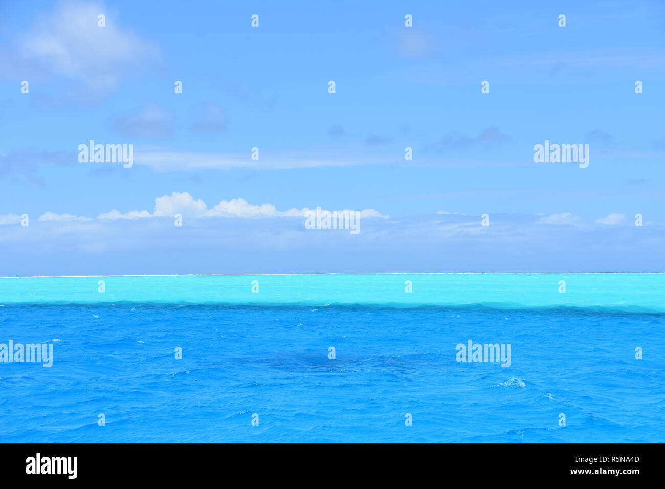Sky and water French Polynesia Stock Photo - Alamy