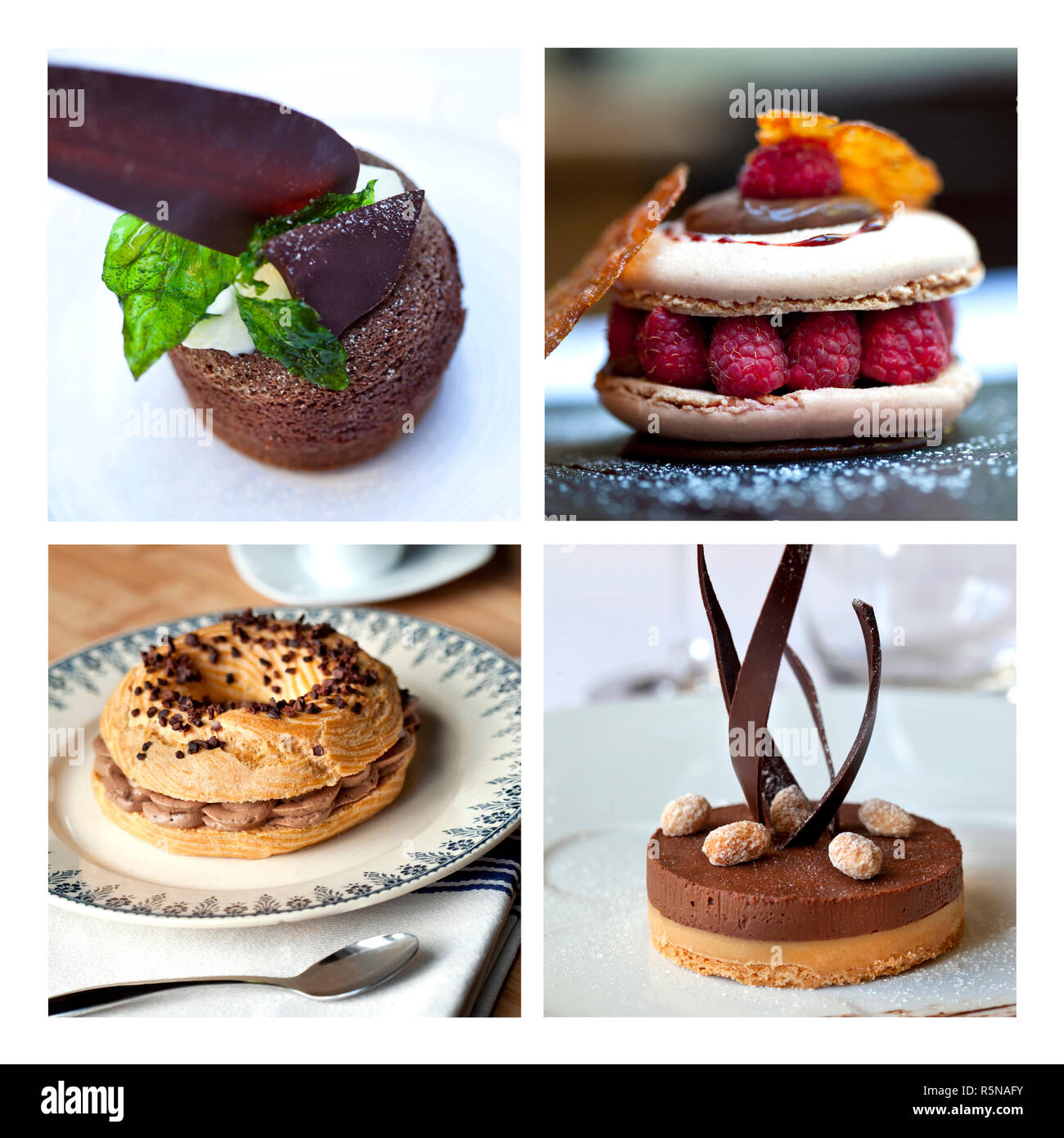 French cakes collage Stock Photo - Alamy