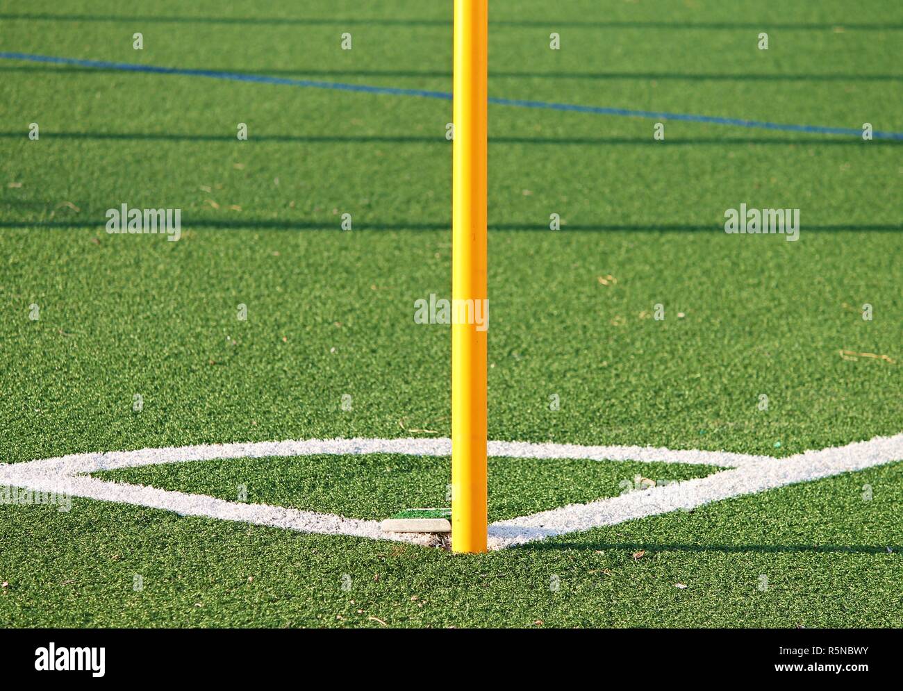 corner marked on the football field Stock Photo - Alamy
