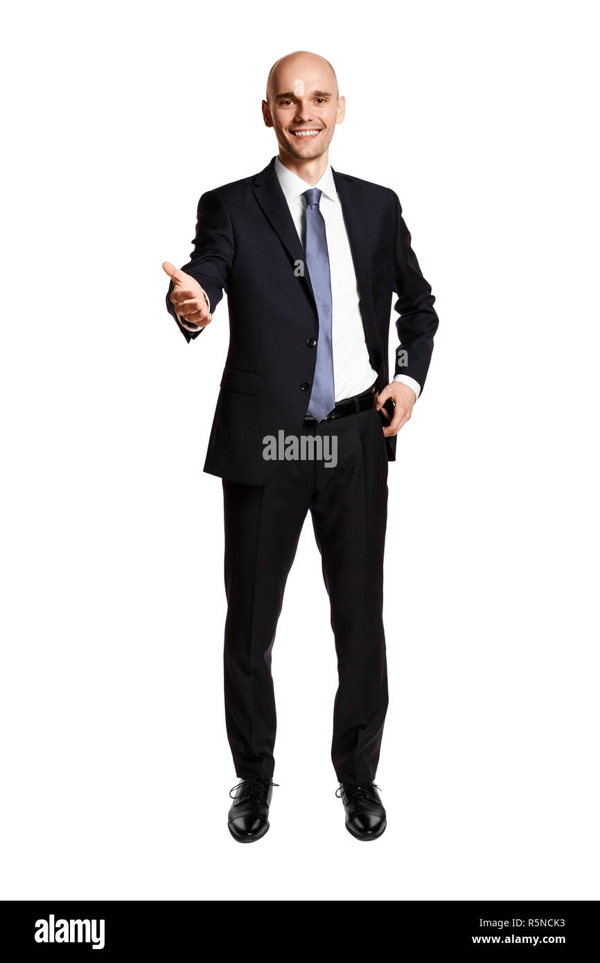 Happy businessman hello sign smile hi-res stock photography and images ...