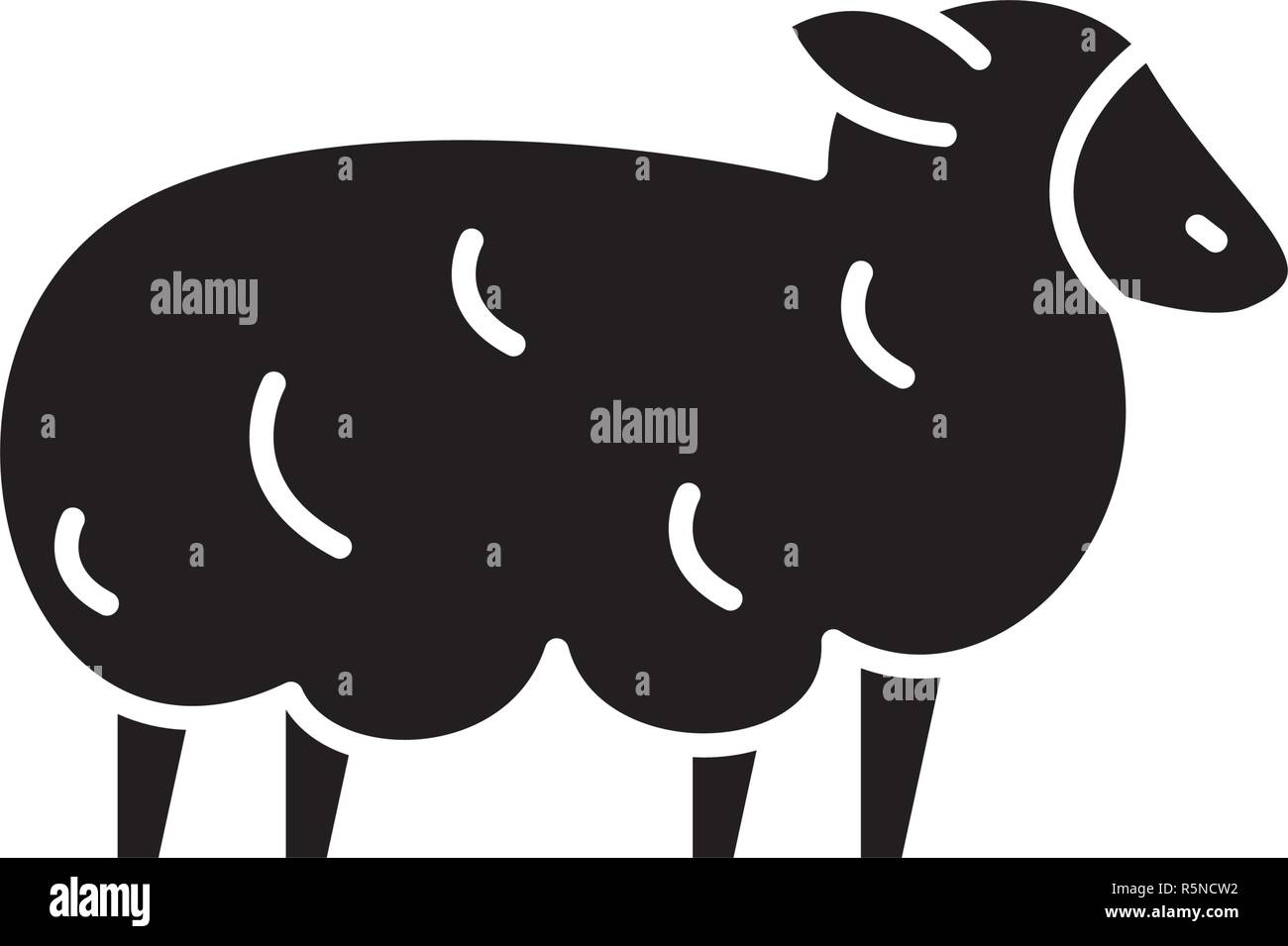 Sheep black icon, vector sign on isolated background. Sheep concept ...