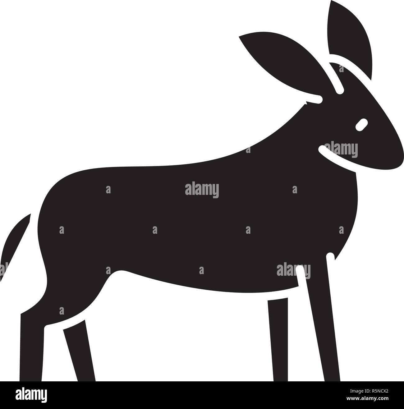 Donkey black icon, vector sign on isolated background. Donkey concept ...