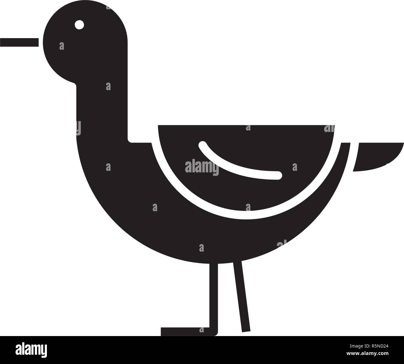 Duck black icon, vector sign on isolated background. Duck concept ...