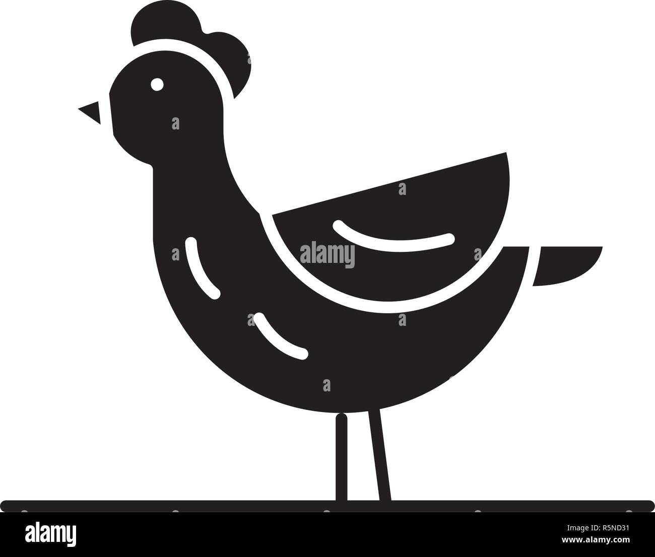 Hen black icon, vector sign on isolated background. Hen concept symbol ...