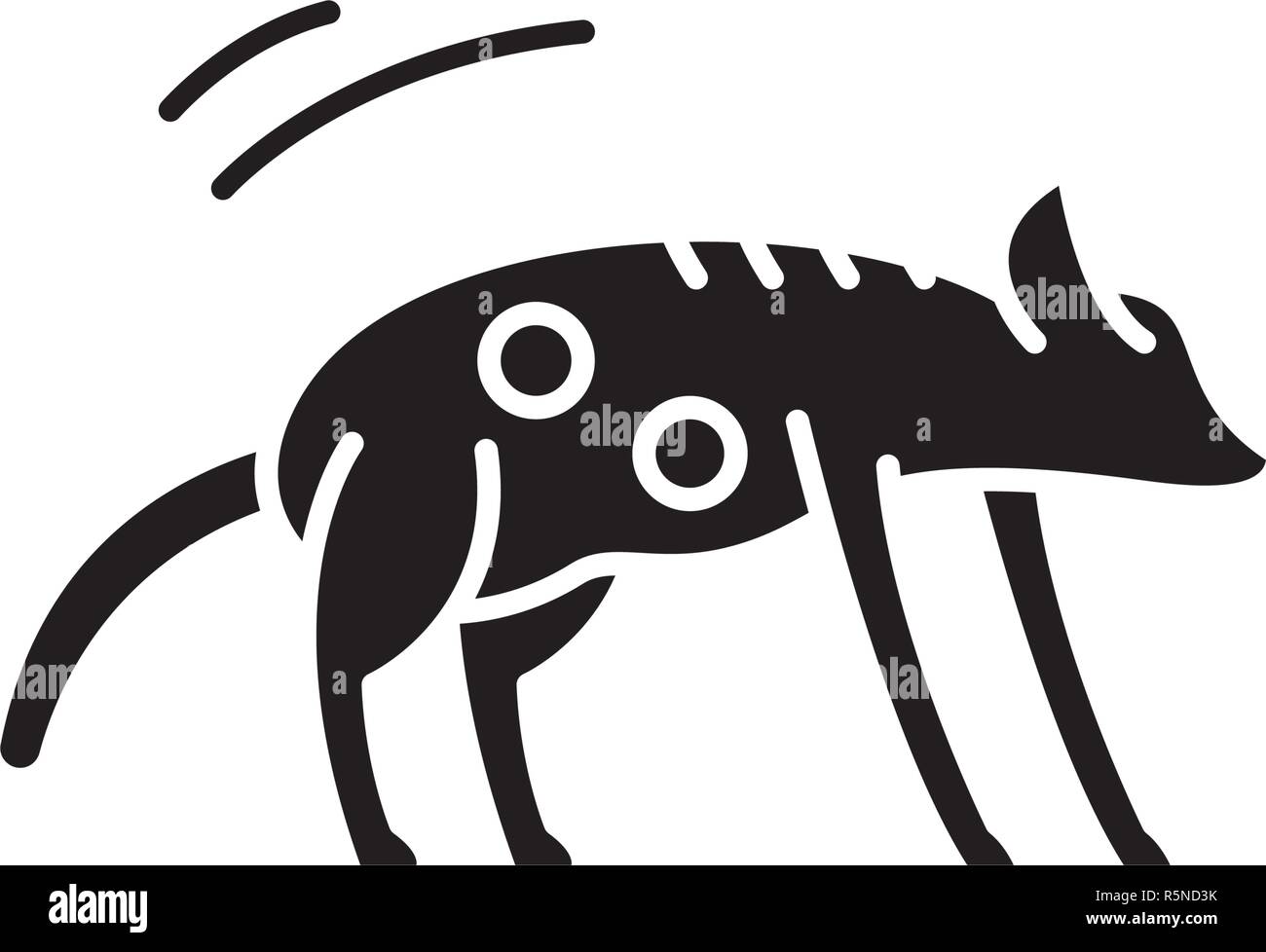 Hyena black icon, vector sign on isolated background. Hyena concept ...