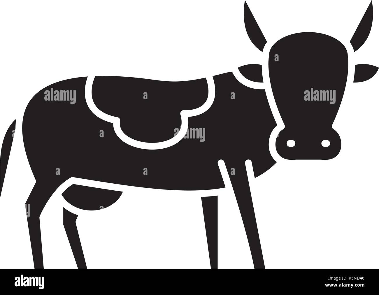 Bull black icon, vector sign on isolated background. Bull concept ...