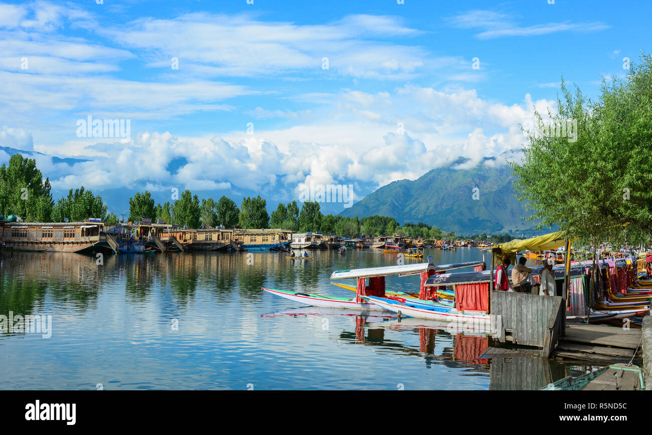 Srinagar, India - Jul 2, 2015. Landscape of Dal Lake in Srinagar, India ...
