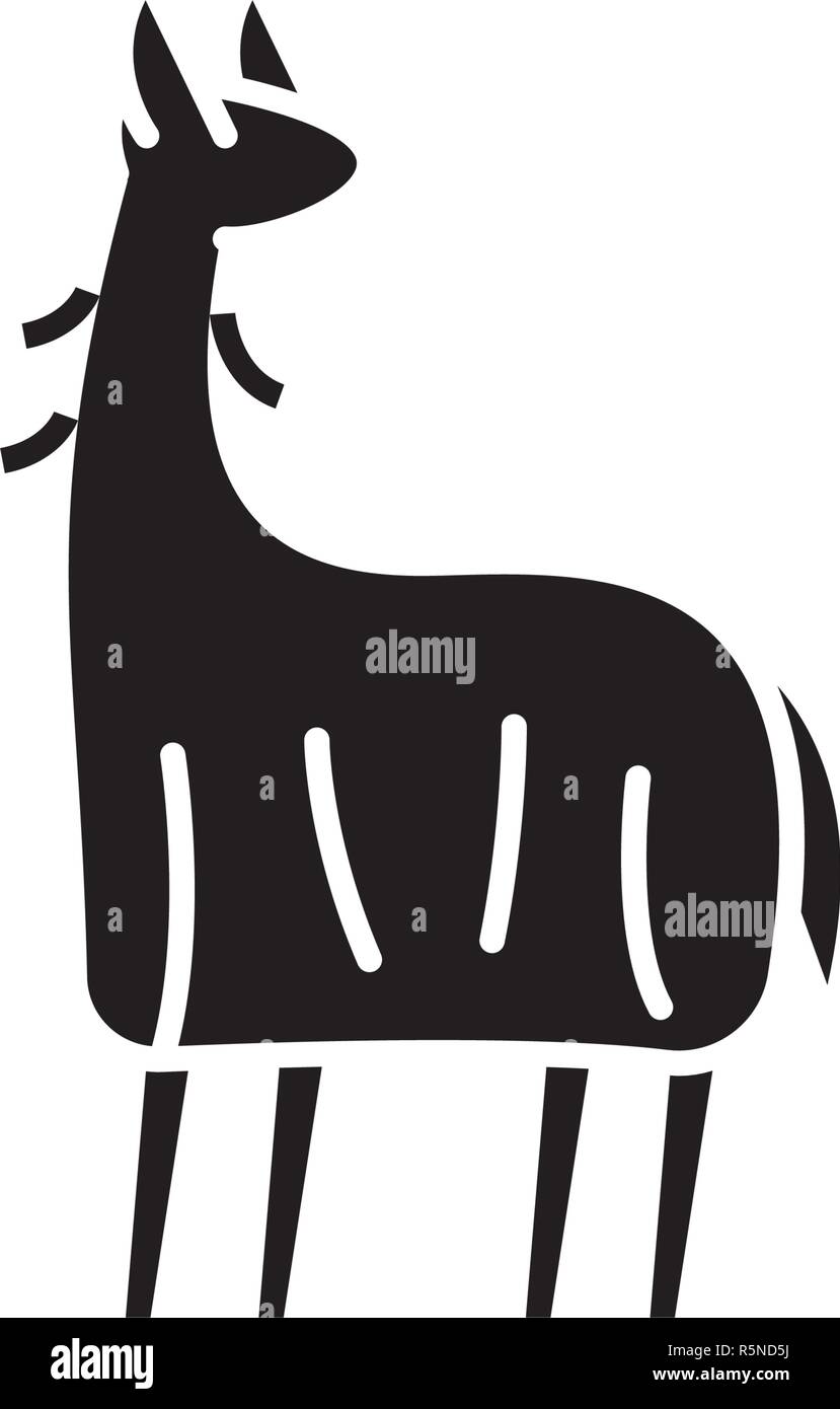 Lama black icon, vector sign on isolated background. Lama concept ...