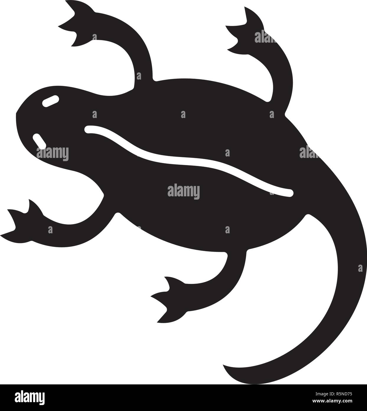 Lizard black icon, vector sign on isolated background. Lizard concept ...