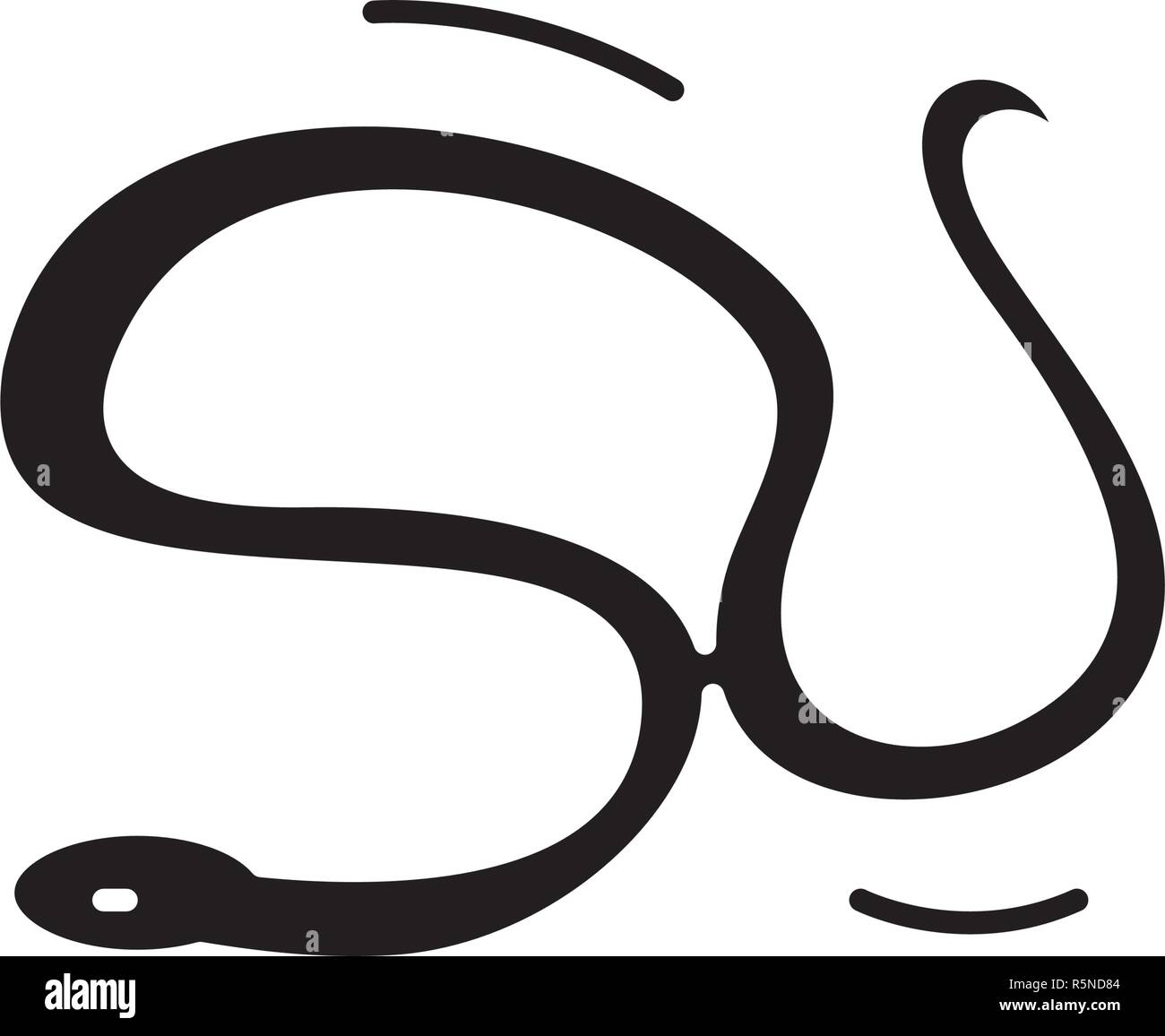 Snake black icon, vector sign on isolated background. Snake concept ...