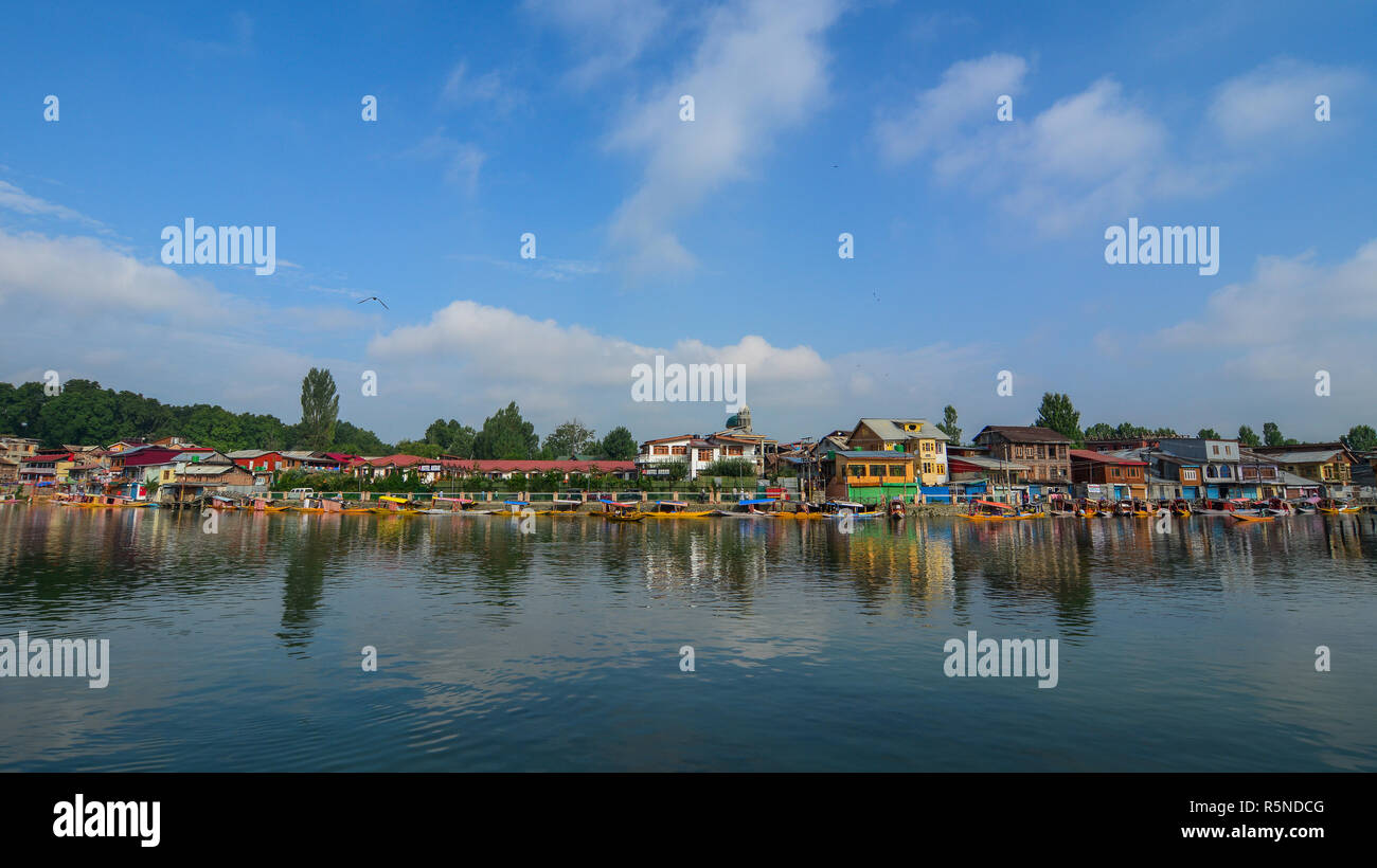 Srinagar, India - Jul 2, 2015. Landscape of Dal Lake in Srinagar, India ...