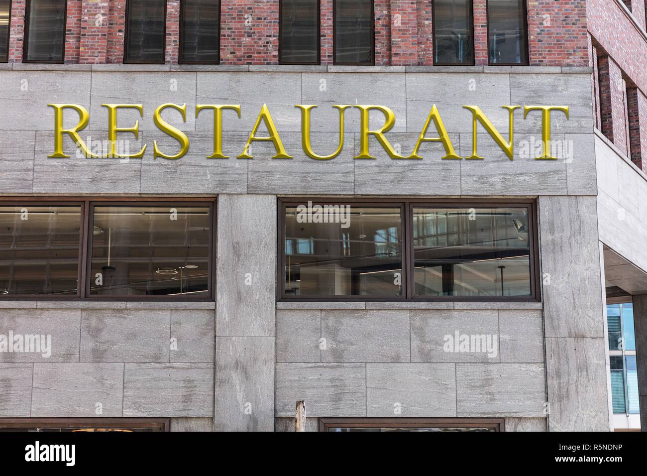 Modern restaurant building in city Stock Photo - Alamy