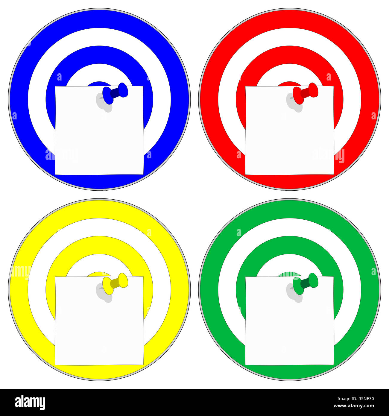 colorful targets with sticky notes Stock Photo - Alamy