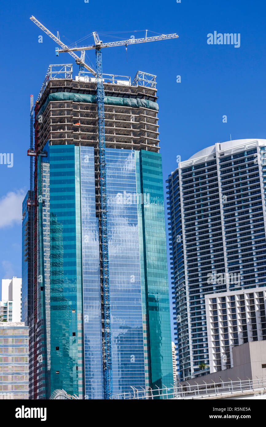 Downtown Skyline Miami Florida Miami Vibes 💙💗 Aerial Views Taken