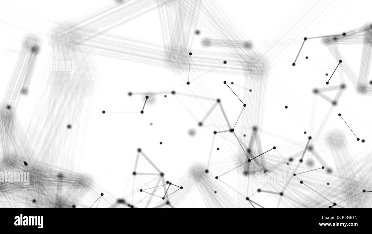 Abstract connection dots. Technology background. Digital drawing black ...