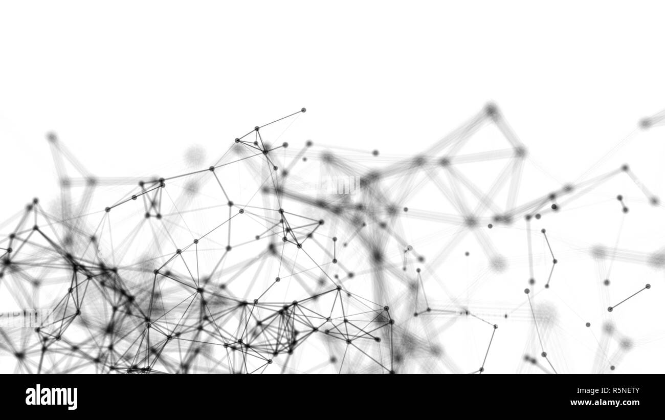 Abstract connection dots. Technology background. Digital drawing black ...