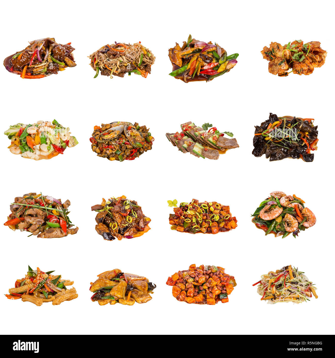 set of a different asian dishes in restaurant Stock Photo - Alamy