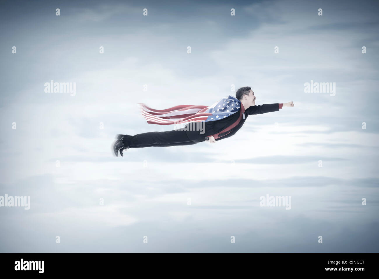 Businessman flying a flag hi-res stock photography and images - Alamy