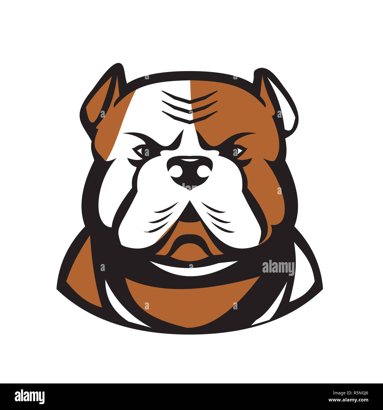 American Bulldog Head Front Retro Stock Photo - Alamy