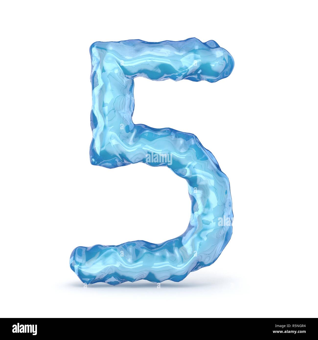 Ice font number 5 FIVE 3D Stock Photo - Alamy