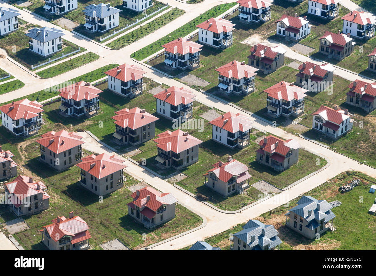 above view of new country houses Stock Photo - Alamy