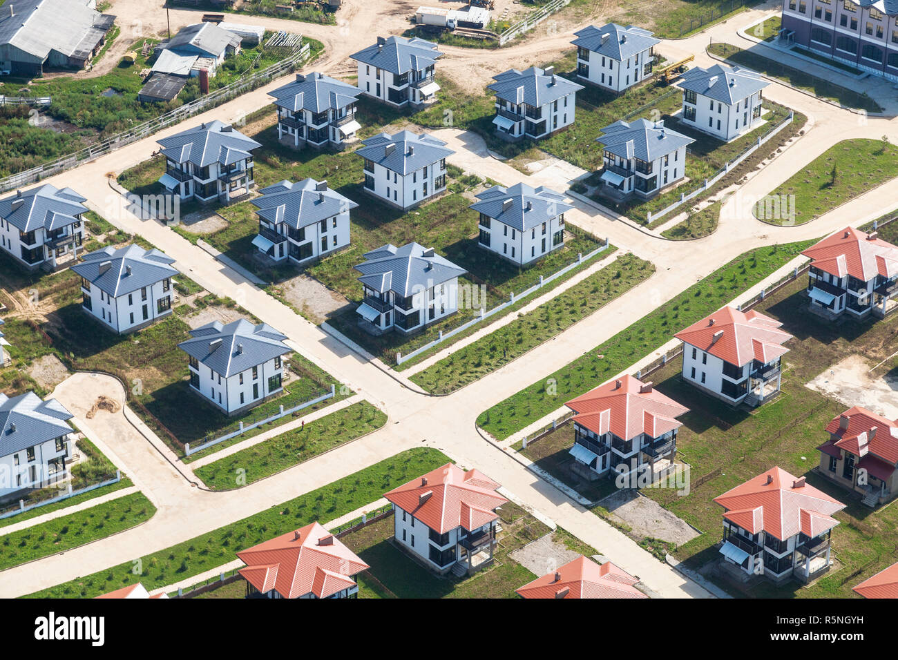 above view of suburban village Stock Photo - Alamy