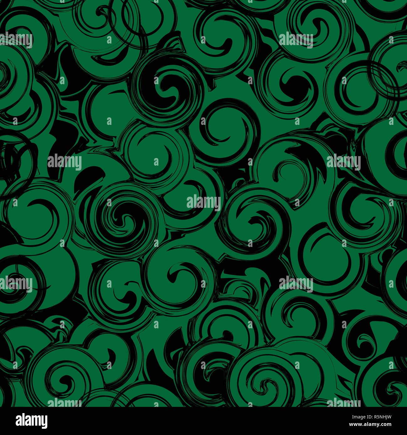 Seamless green twirl pattern hi-res stock photography and images - Alamy