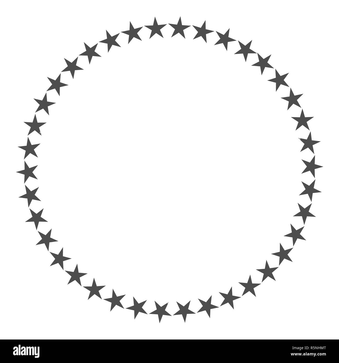 Star in circle shape. Starry vector border frame icon isolated on a ...