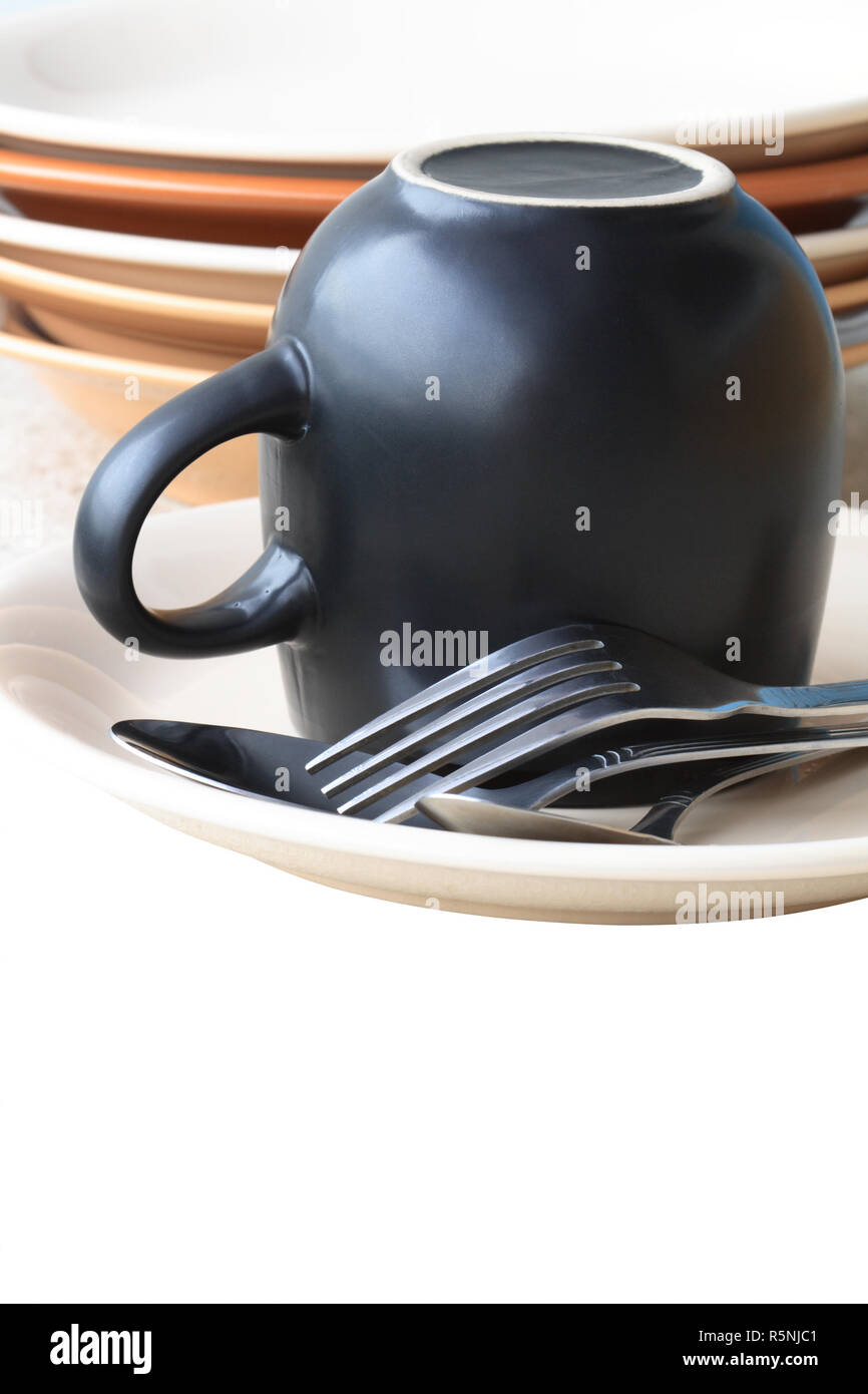 Clean dishware isolated on white background with clipping path Stock ...