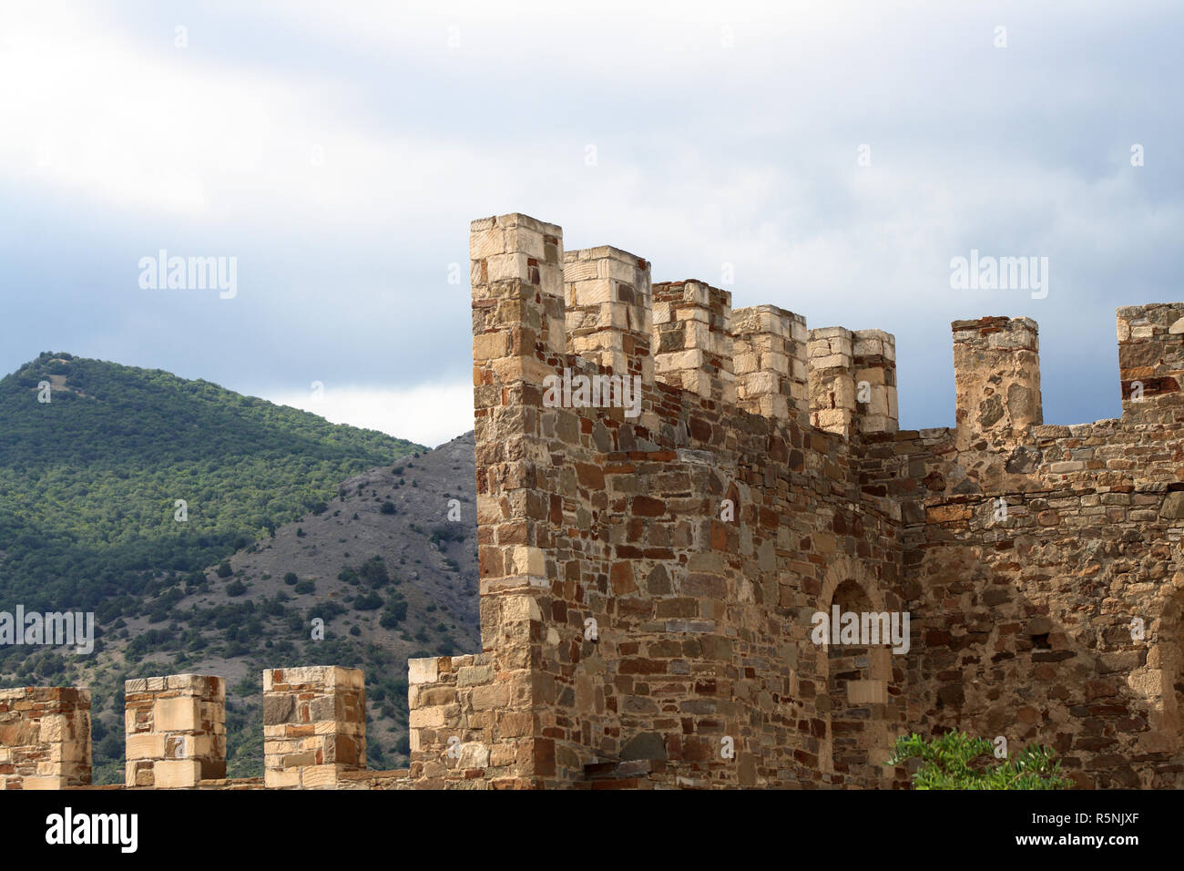 Nice landscape with disruption of ancient Genoese fortress in Crimea ...