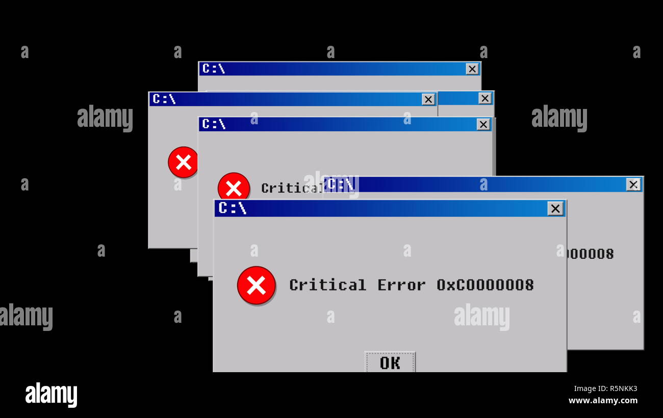 Critical error. Old interface design Stock Photo - Alamy