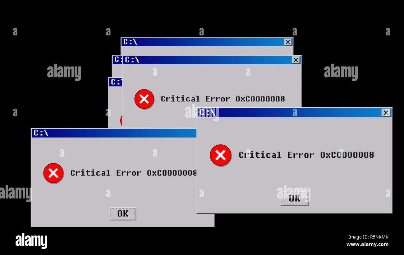 Critical error. Old interface design Stock Photo - Alamy