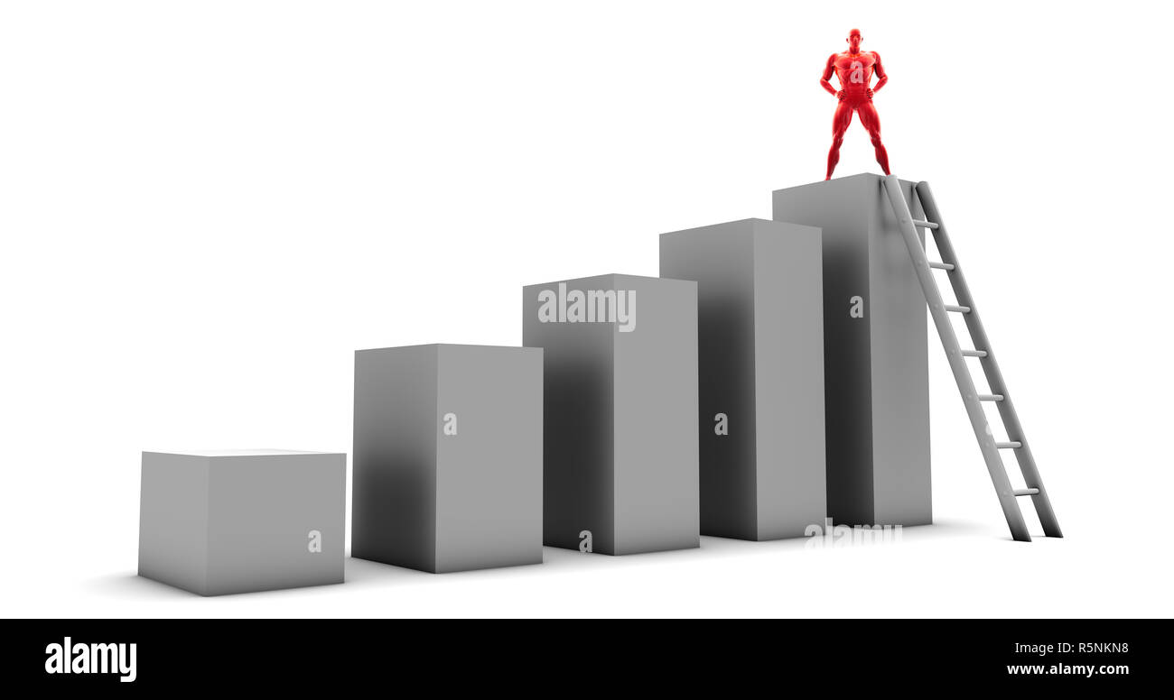 Man Climbing Up Ladder Stock Photo - Alamy
