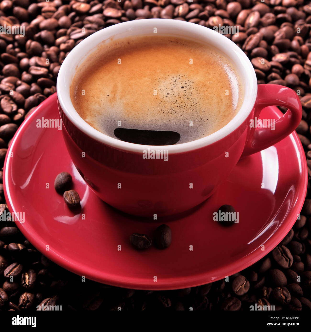 Dark brown coffee beans square hi-res stock photography and images - Alamy