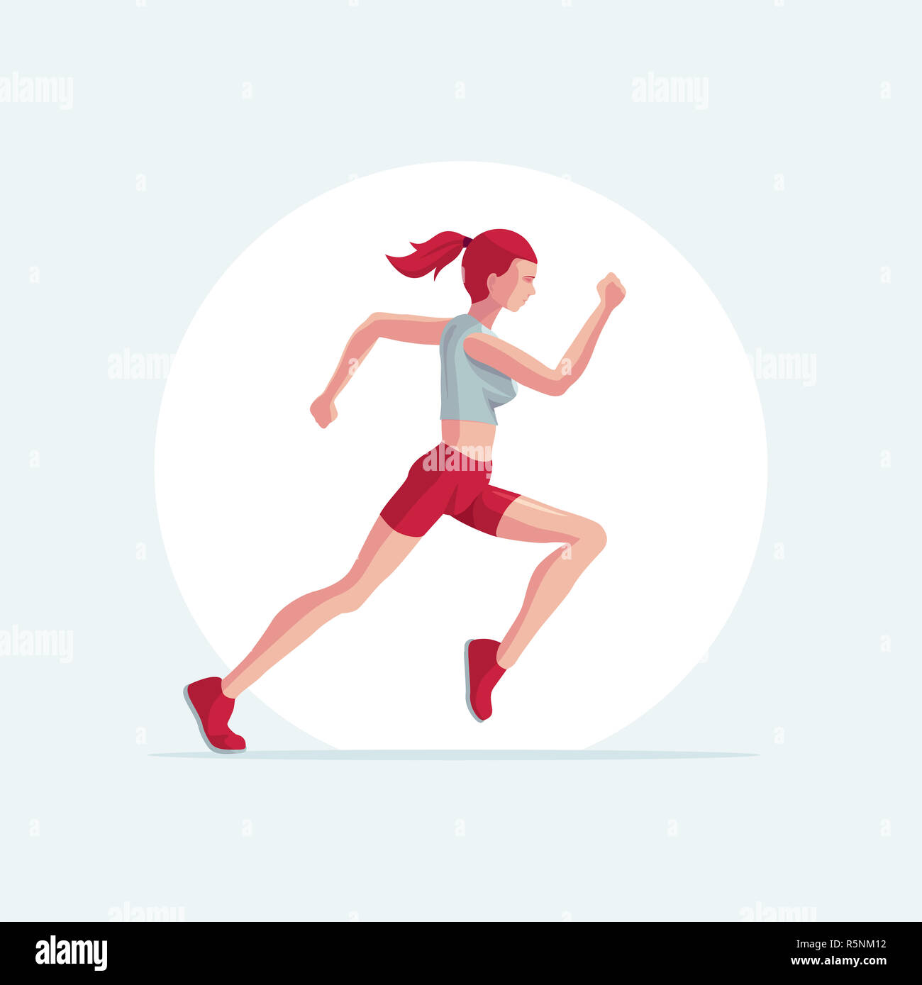 Runner woman vector illustration Stock Photo - Alamy