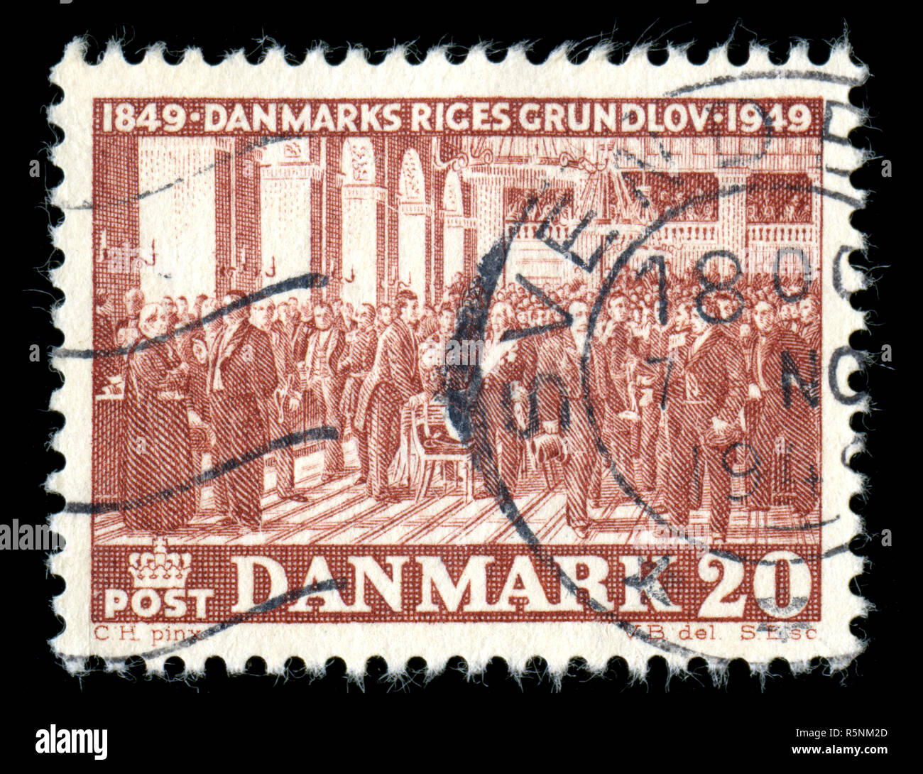 Postage stamp from Denmark in the Danish Constitution series issued in ...