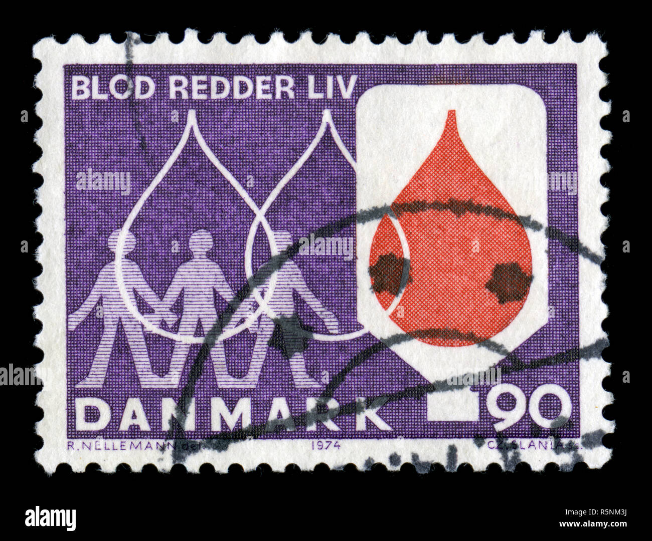 Postage stamp from Denmark in the Campaign - Blood Donors series issued ...