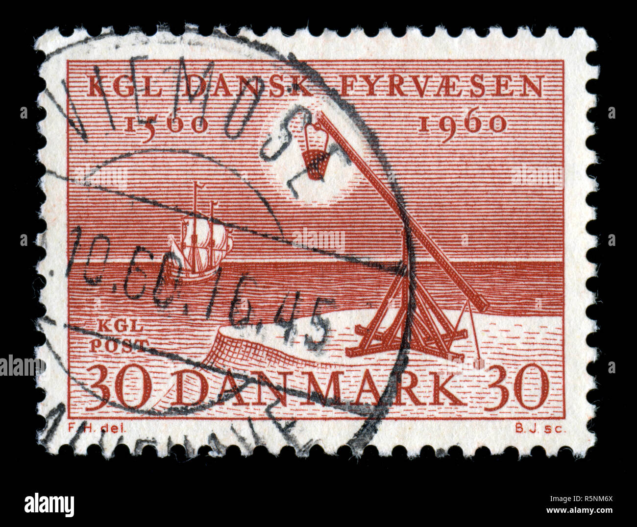 Postage stamp from Denmark in the Lighthouses series issued in 1960 ...
