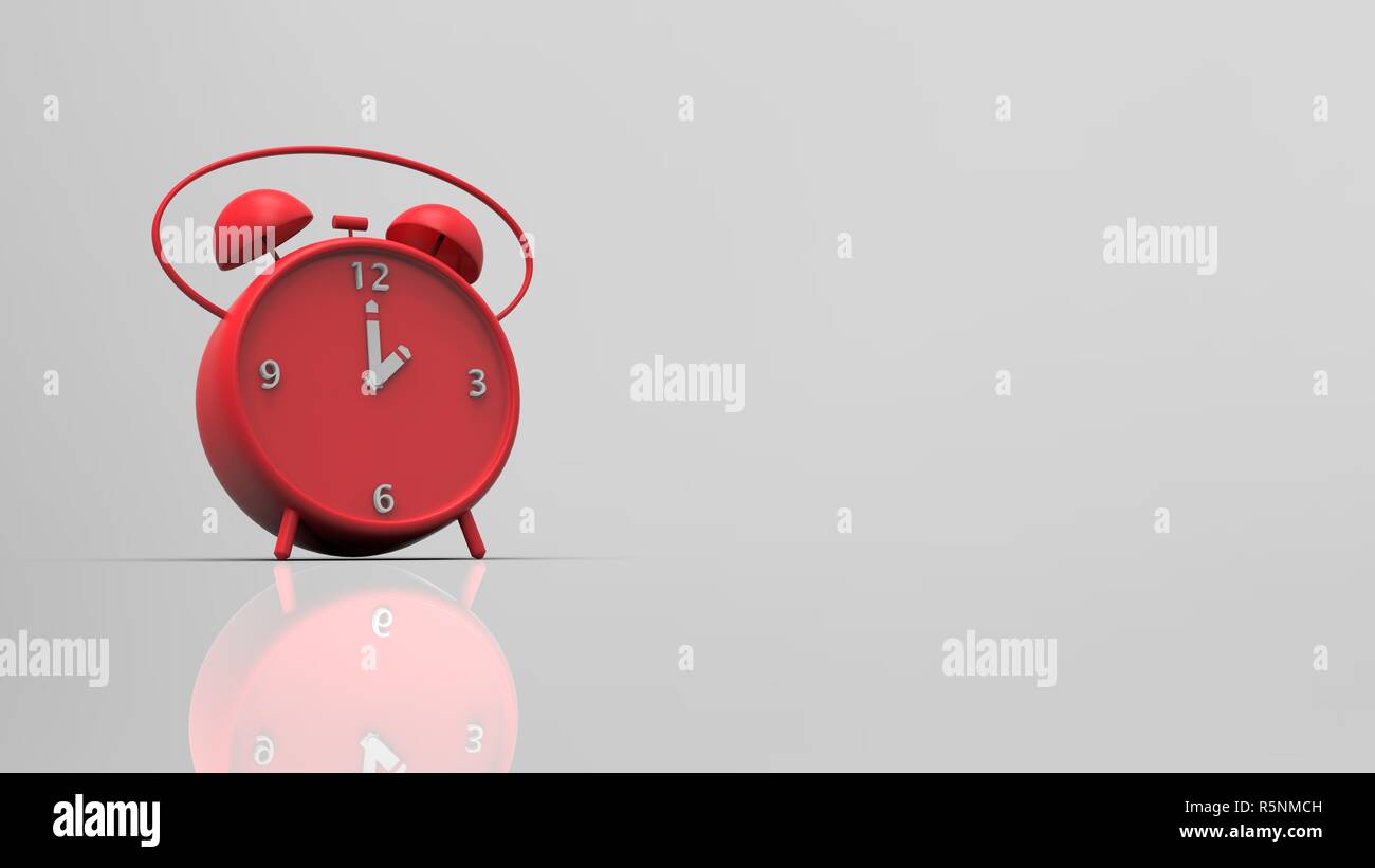 3d rendering of alarm clock with nice background color Stock Photo - Alamy