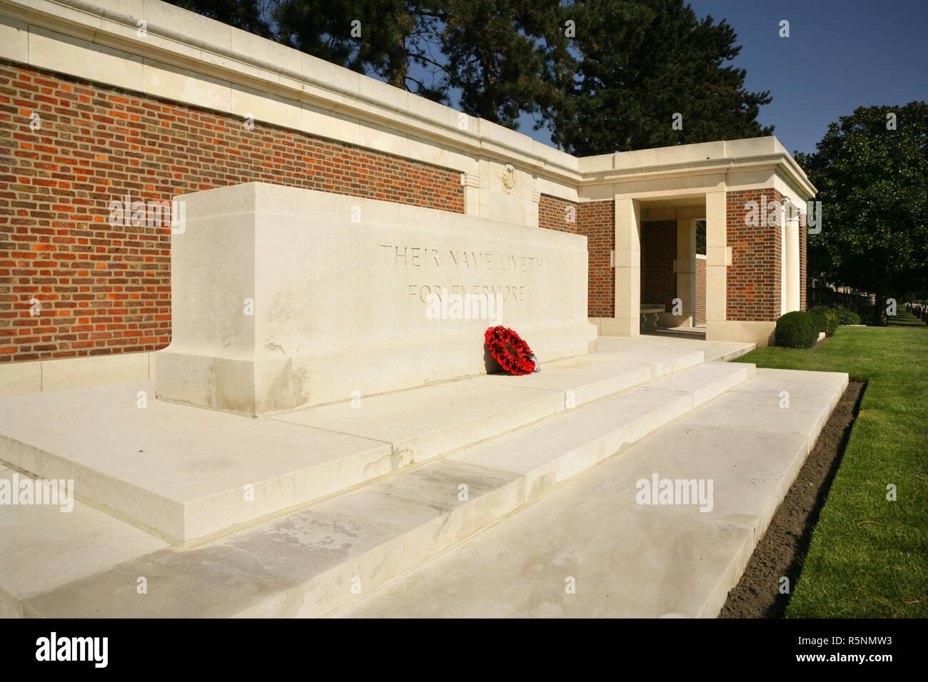 Memorial stone at the allied St Sever Cemetery, Rouen, France Stock ...