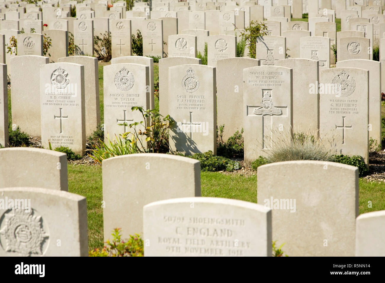 Allied war graves in St Sever Cemetery Extension, Rouen, France Stock ...