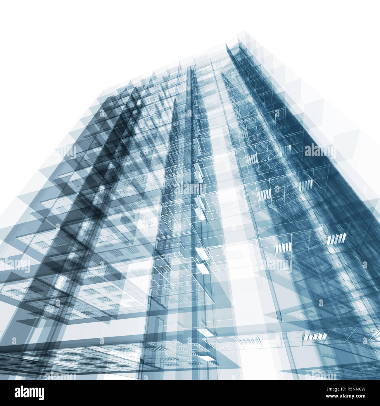 Modern building 3d rendering Stock Photo - Alamy