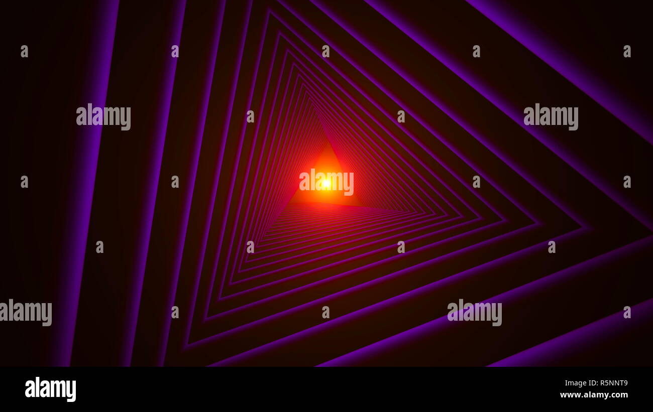 Triangle Future Space Tunnel. A Science Fiction Composition Stock Photo ...