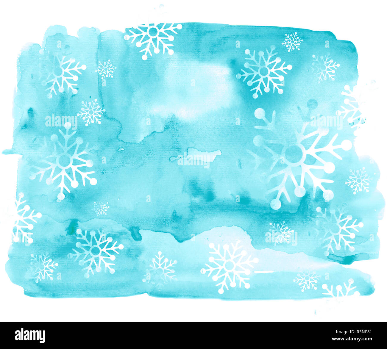 Watercolor background with snowflakes on white background for wallpaper ...