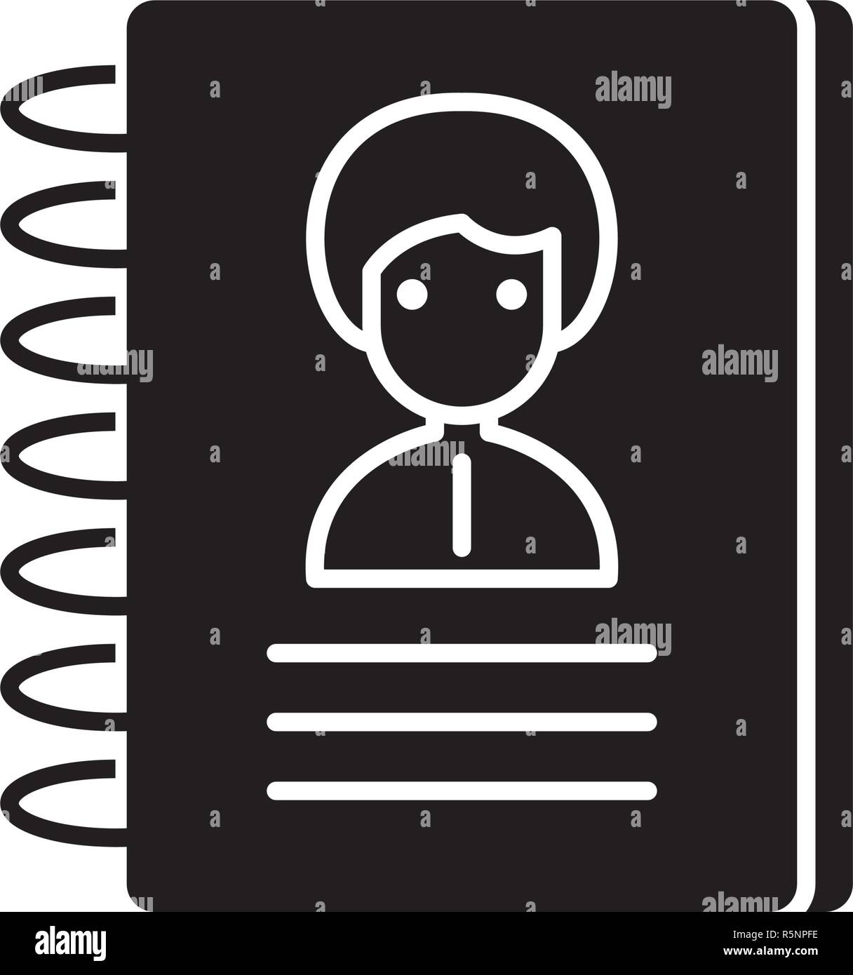 Contacts black icon, vector sign on isolated background. Contacts ...