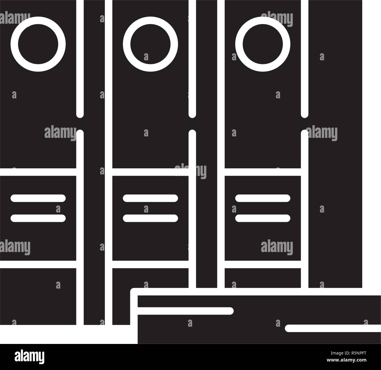 Office folders black icon, vector sign on isolated background. Office ...