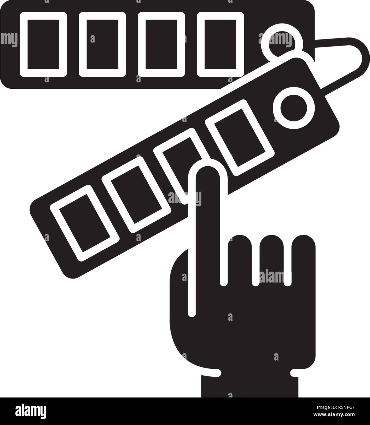 Color selection black icon, vector sign on isolated background. Color ...