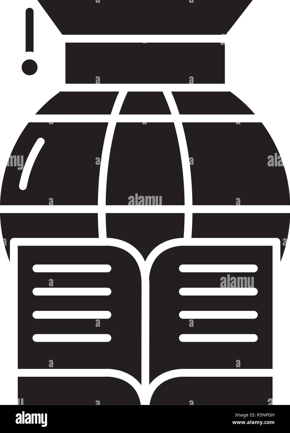 Distance learning black icon, vector sign on isolated background ...