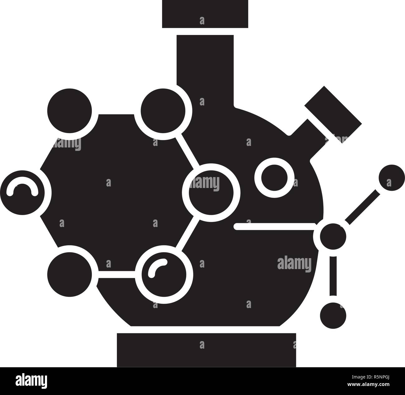 Scientific research black icon, vector sign on isolated background ...